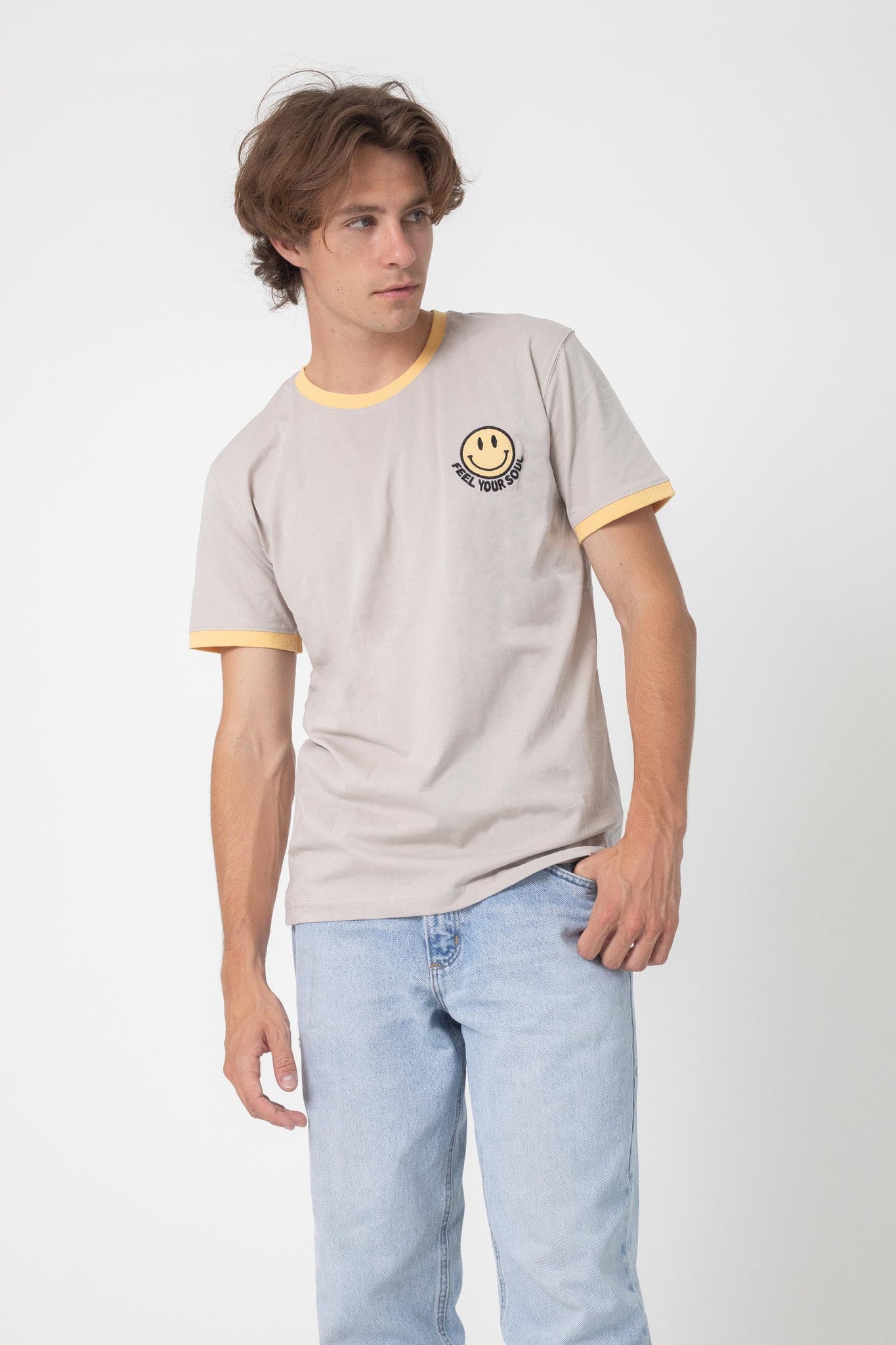 Retro Ringer Happy Tee – FEEL YOUR SOUL